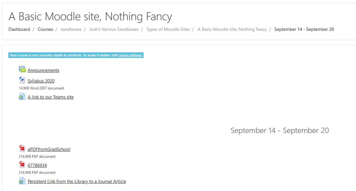 Four Models for Your Moodle Course — Josh Moon – Teaching Commons ...